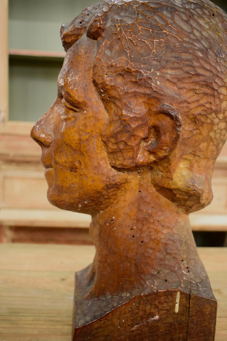 Wooden Head Bust by the Catalan Artist Xavier Ruscallleda For Sale at ...