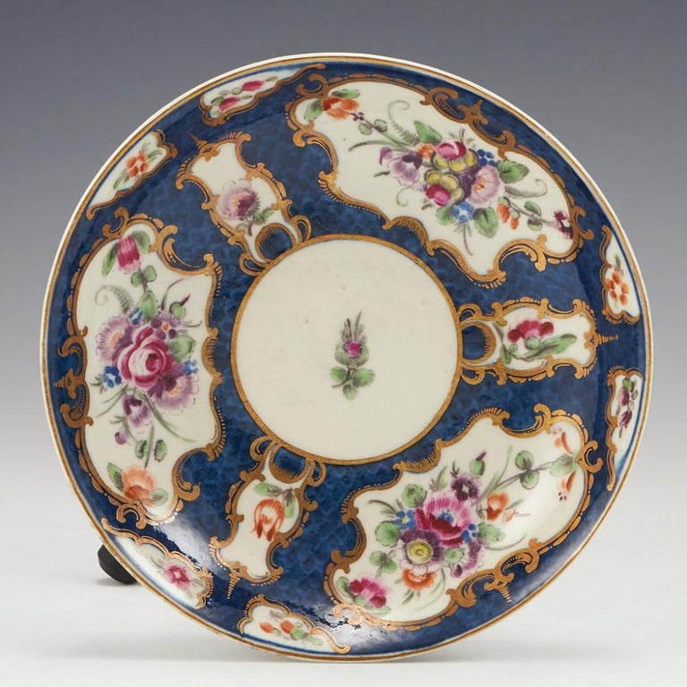 Worcester First Period Porcelain Scale Blue Coffee Cup and Saucer ...