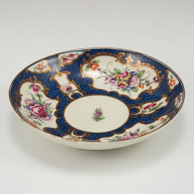 Worcester First Period Porcelain Scale Blue Coffee Cup and Saucer ...