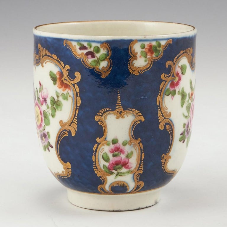 Worcester First Period Porcelain Scale Blue Coffee Cup and Saucer ...
