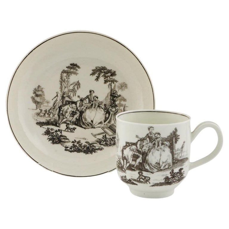 Worcester Porcelain Hancock L'amour Print Coffee Cup and Saucer, circa ...