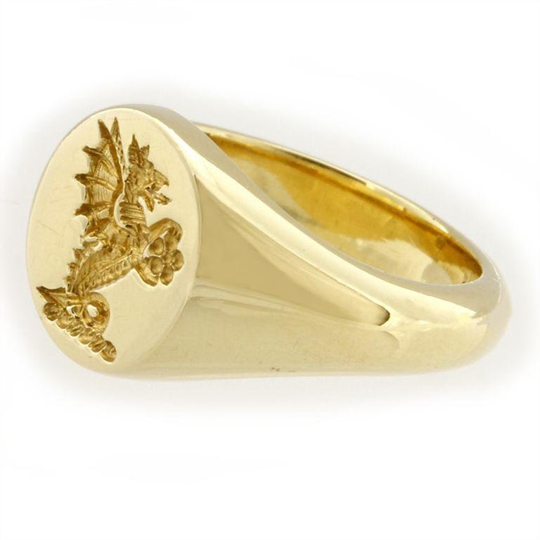 Yellow Gold Signet Ring at 1stDibs