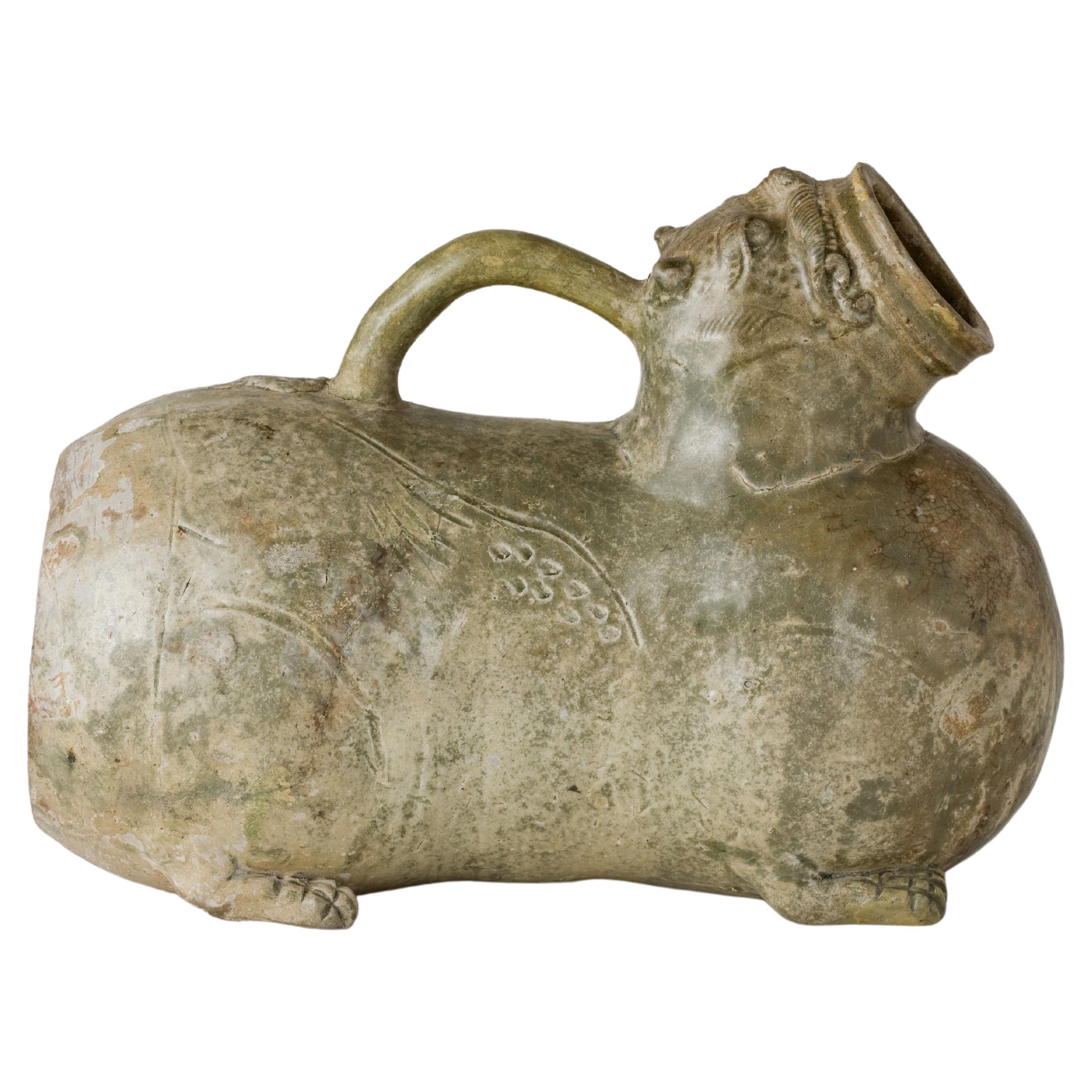 Rare Yue Celadon-Glazed Two Haitai Statues, Western Jin dynasty (265 ...