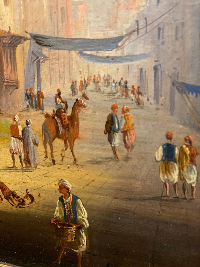 Exceptional Pair of Turkish Landscape Paintings signed Costantinopoli ...