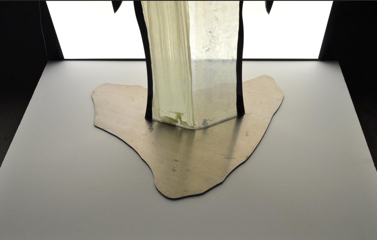 Peter Stuhr - Scandinavian Stained Glass Pinguin Sculpture mounted on ...