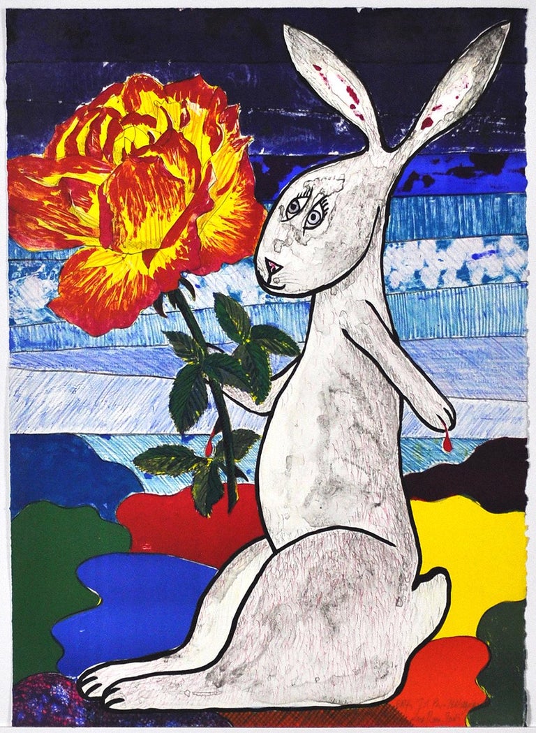 Lars Ravn - Scandinavian Lithograph "Bunny" by Danish artist Lars Ravn ...