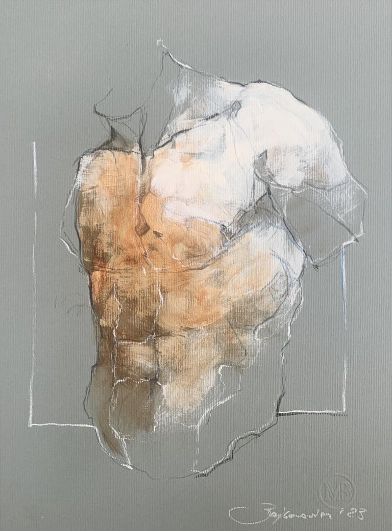 Michał Bajsarowicz - Nude - Mixed Media Drawing, Figurative, Subtle, Sketchy style, Polish art ...