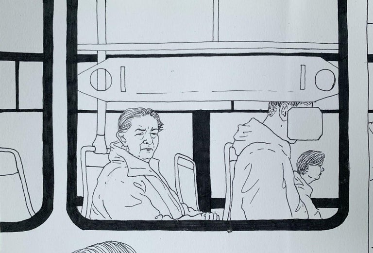 Anna Wardega - Streetcar - Contemporary ink drawing, Young art ...