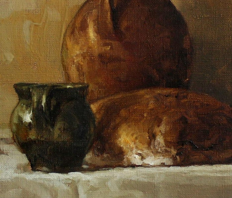 Józef Panfil - Still life with a bottle - XXI century, Figurative oil ...