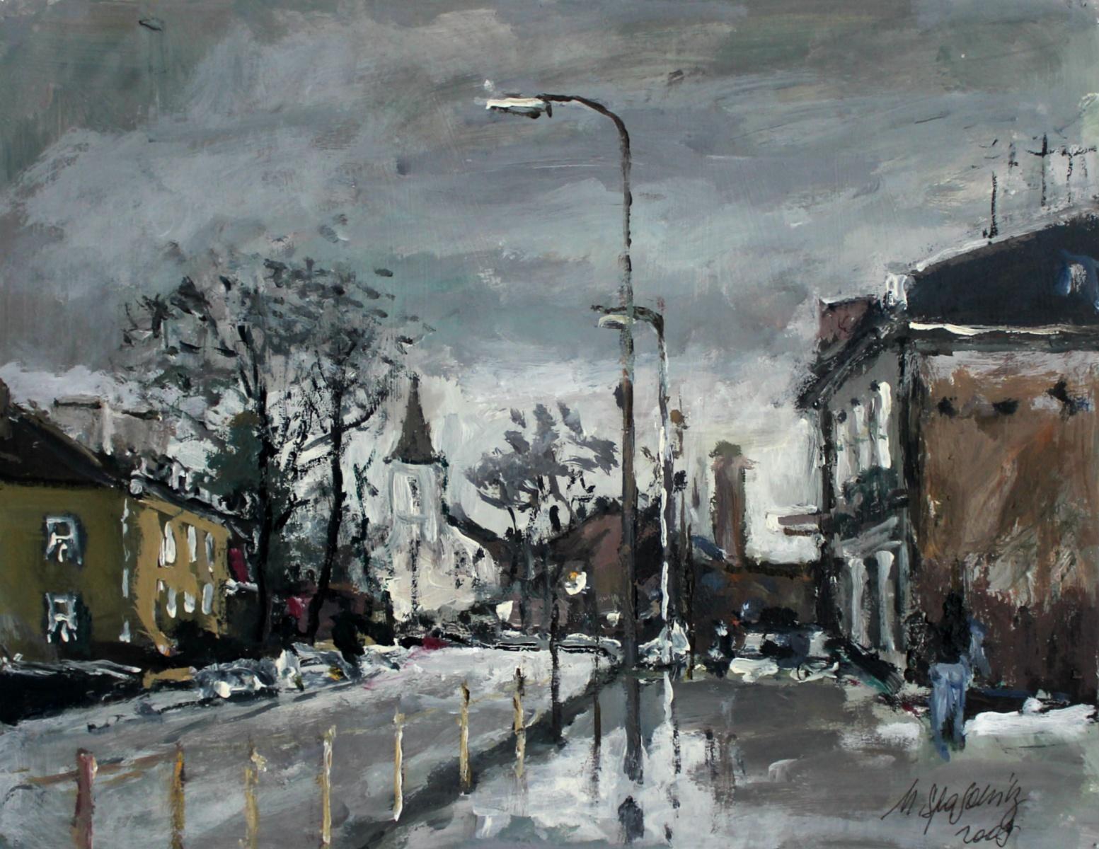 Magdalena Spasowicz - Backyard - XXI century, Oil on canvas, Figurative ...