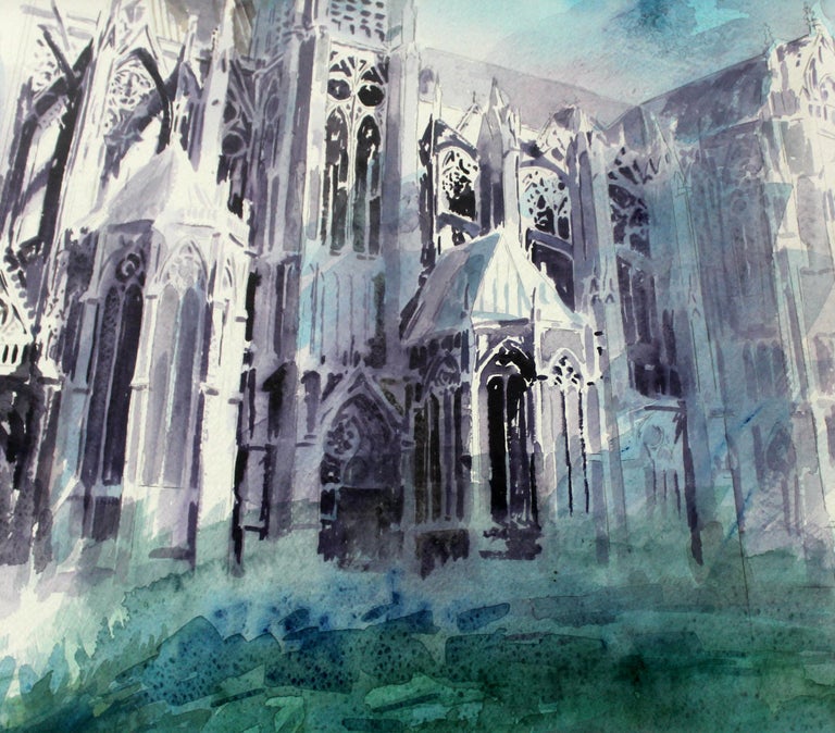 Włodzimierz Karczmarzyk - Metz Cathedral - XX century, Watercolour ...