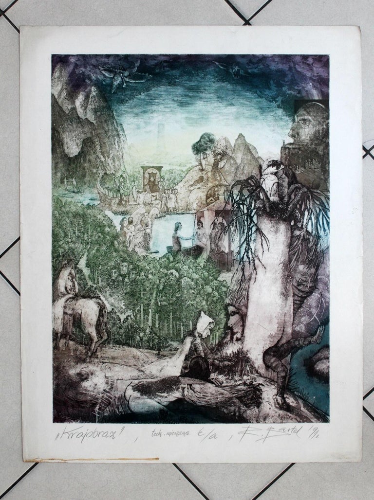 Rober Bartel - Landscape- XXI Century, Contemporary Graphics, Mixed ...