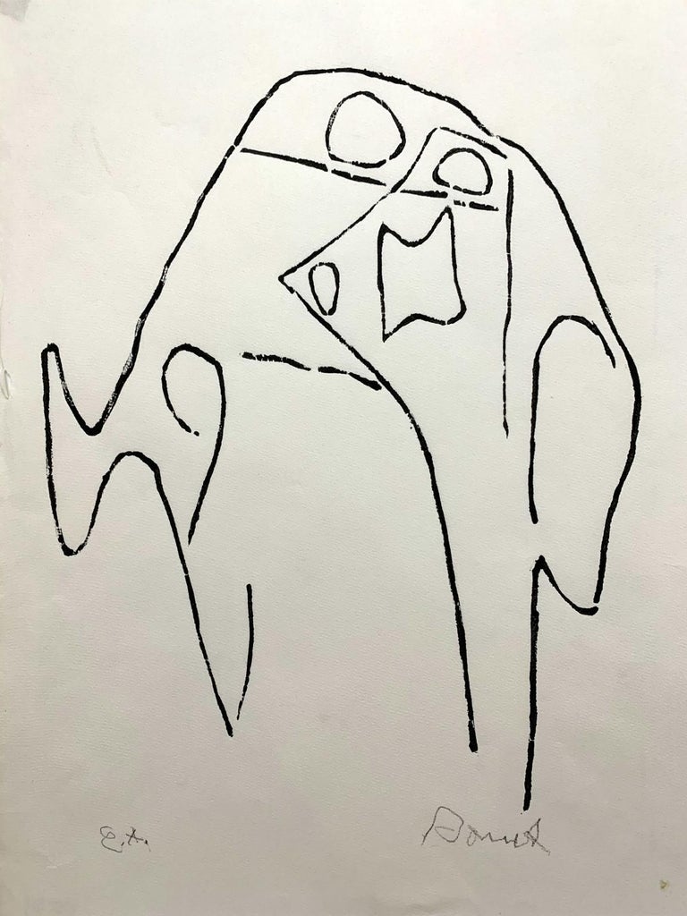 Jerzy Panek - A head (Divine comedy) - Black and white print, Woodcut ...