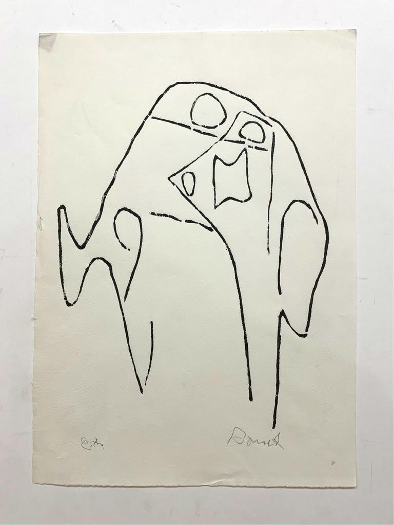 Jerzy Panek - A head (Divine comedy) - Black and white print, Woodcut ...