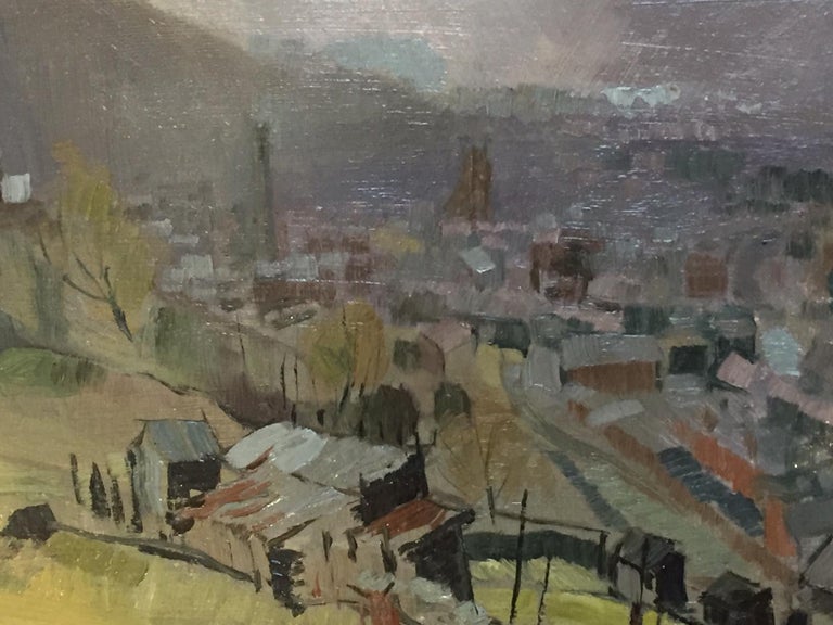 Robert King RI RSMA - Rhondda valley, Wales, oil board, exhibit Royal ...