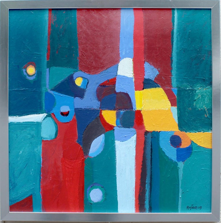 Rostom - Series, 18x18 in, acrylic on paper board For Sale at 1stDibs