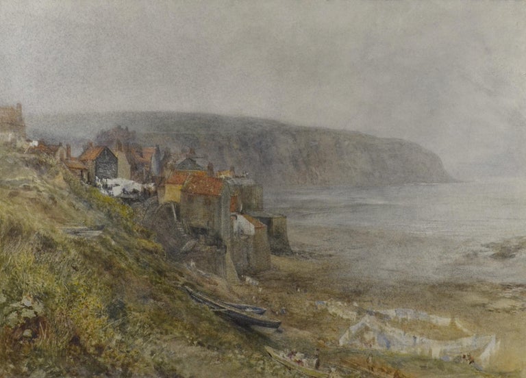 Alfred William Hunt RWS - Washing Day, Robin Hood's Bay, Yorkshire ...