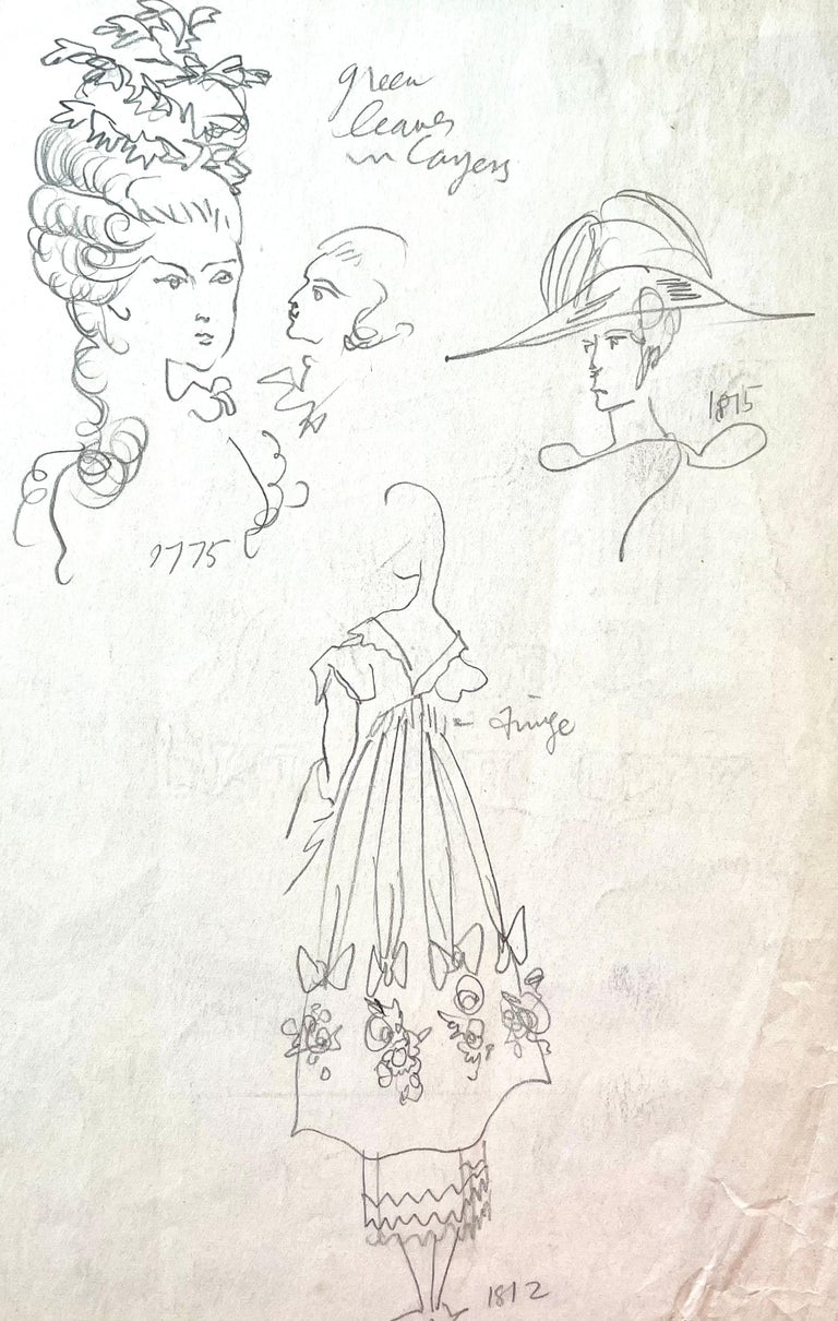 Cecil Beaton - 20th Century British Drawing - Details of Period Costume ...