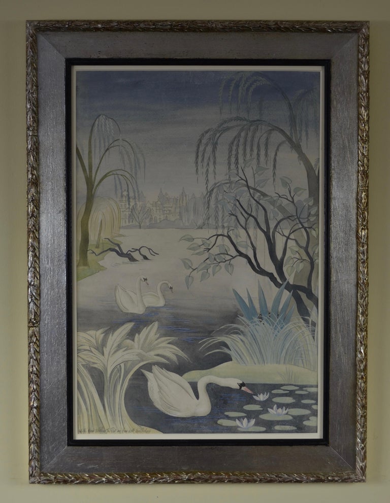 Mary Adshead – „Swan Lake - Aquarell der britischen Muralistin und ...