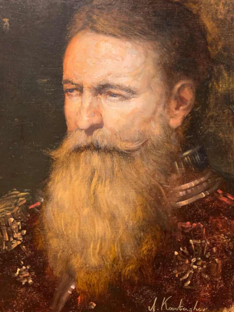 Andrey Kartashov - Original Oil on Canvas Portrait Man Face Old Admiral ...