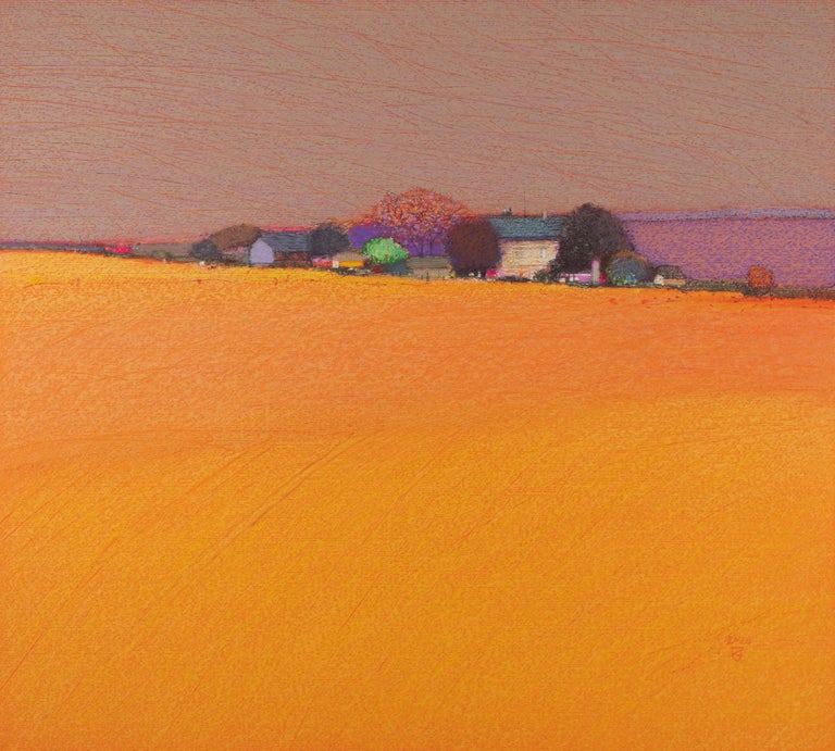 Janusz Kokot - COUNTRYSIDE 2 - Contemporary Landscape Oil Pastel ...