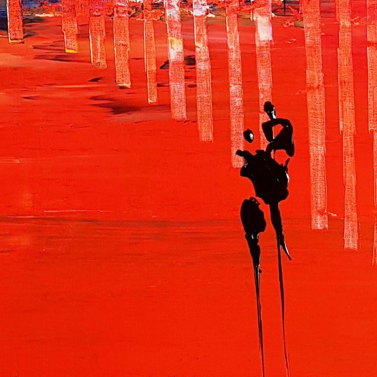 Jean-Humbert Savoldelli - "Simply Red", Red Abstract Acrylic Landscape ...