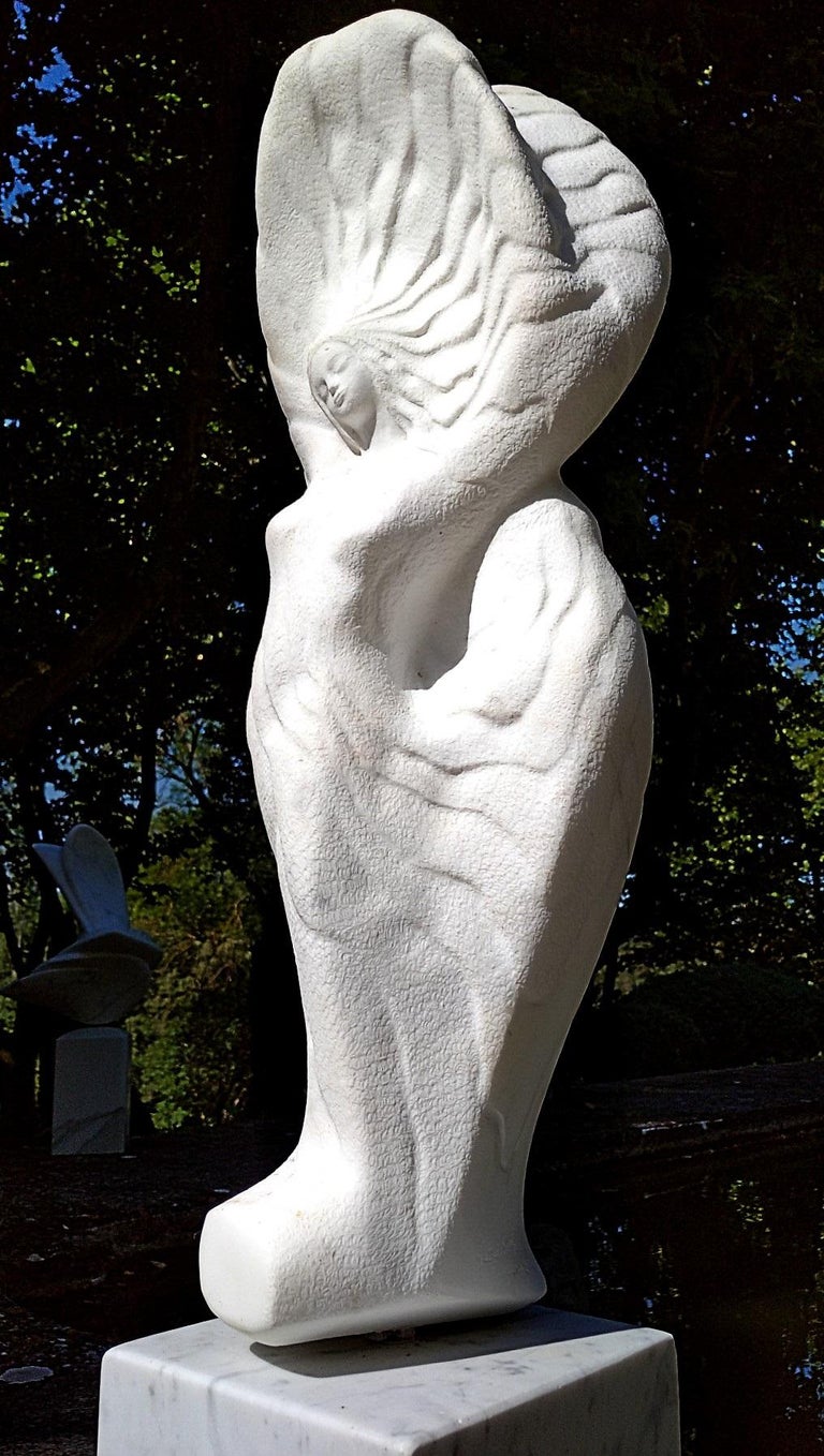 Lutfi Romhein - Celeste, White Carrara Marble Standing Female ...