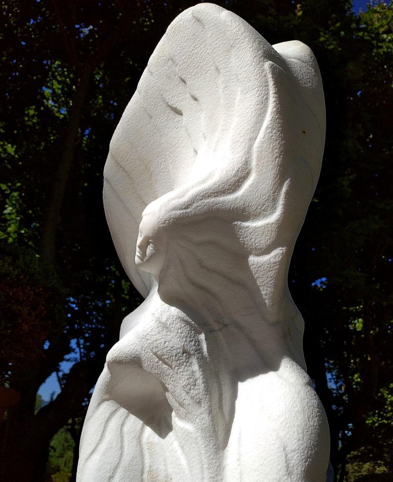 Lutfi Romhein - Celeste, White Carrara Marble Standing Female ...