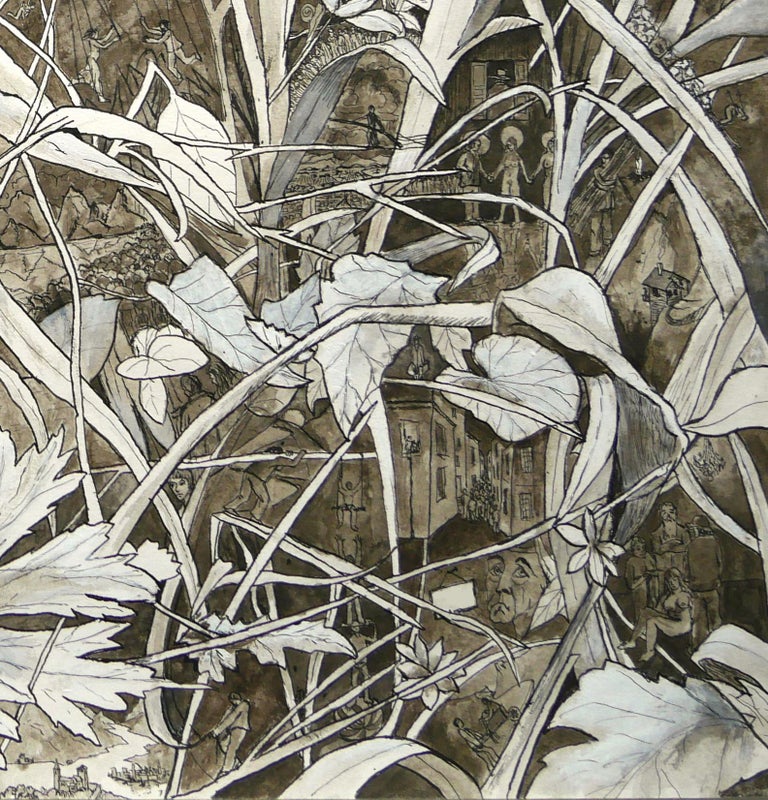 Frank Girard - "The Trail", Grass Inhabited by Human, Chinese Ink and ...
