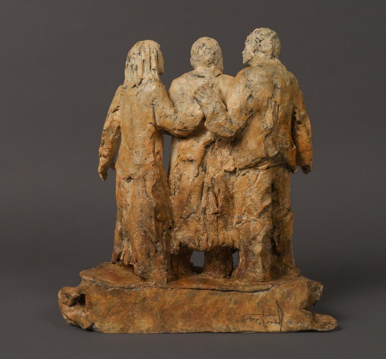 Frank Girard - "Origin", A Woman and A man Become Three People, Bronze ...