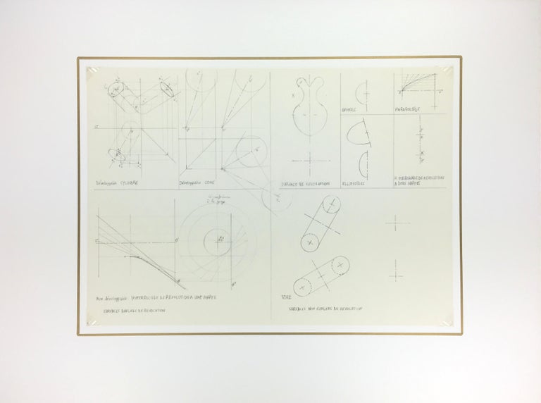 Unknown - French Geometric Technical Drawing For Sale at 1stDibs