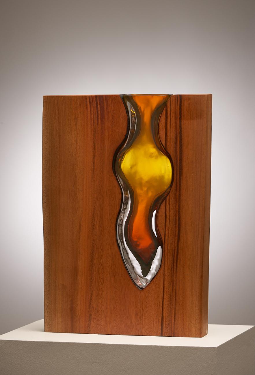 Scott Slagerman / Jim Fishman - Hand Blown Topaz Glass with Live Edge ...