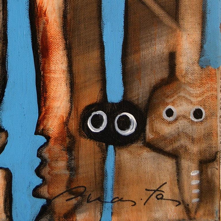 Rolando Duartes - Observers, Contemporary Abstract Art Acrylic Charcoal ...