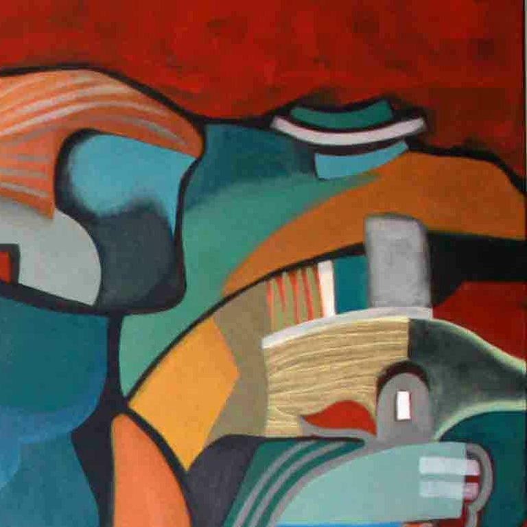 Janet Hagopian - Homeless, Contemporary Abstract Art Oil Painting ...