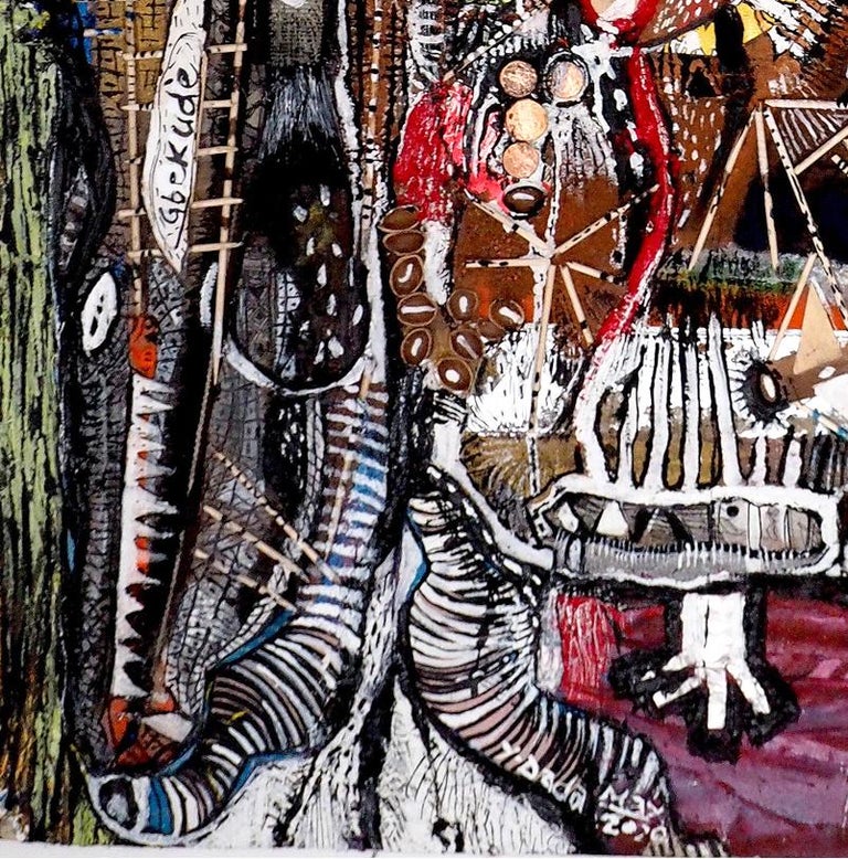 Olayanju Dada - Akoto, Contemporary Abstract African Mixed media ...