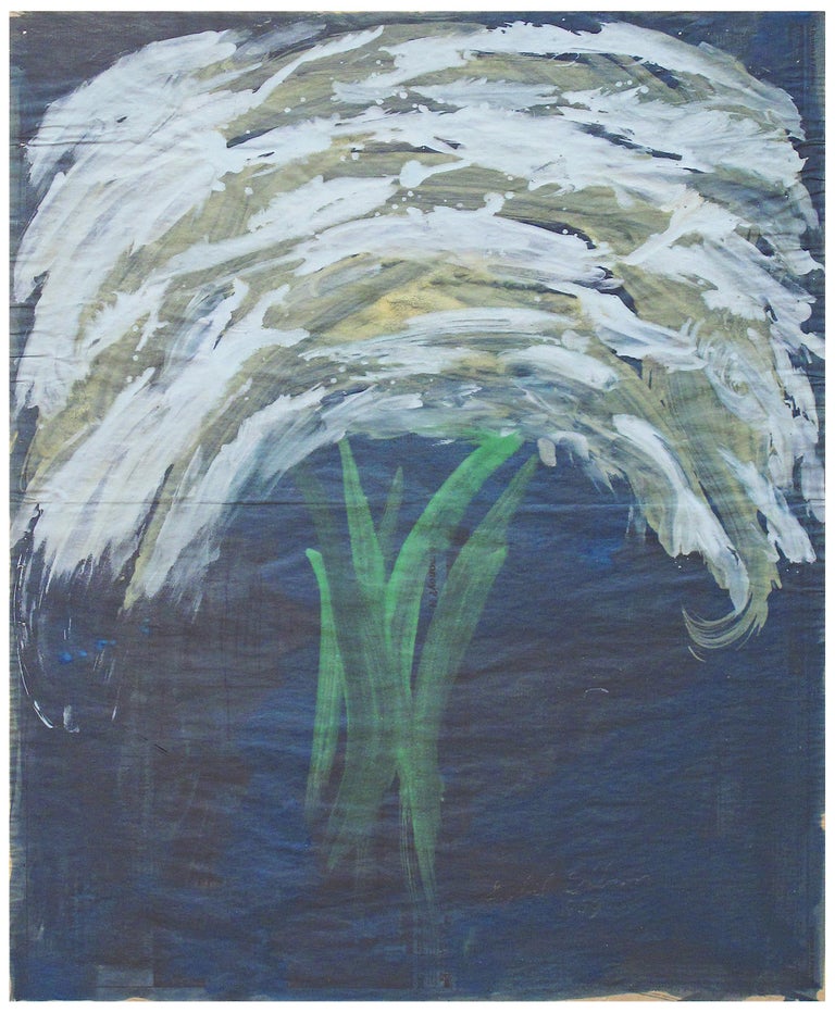 Sybil Gibson - White Bouquet on Blue For Sale at 1stDibs