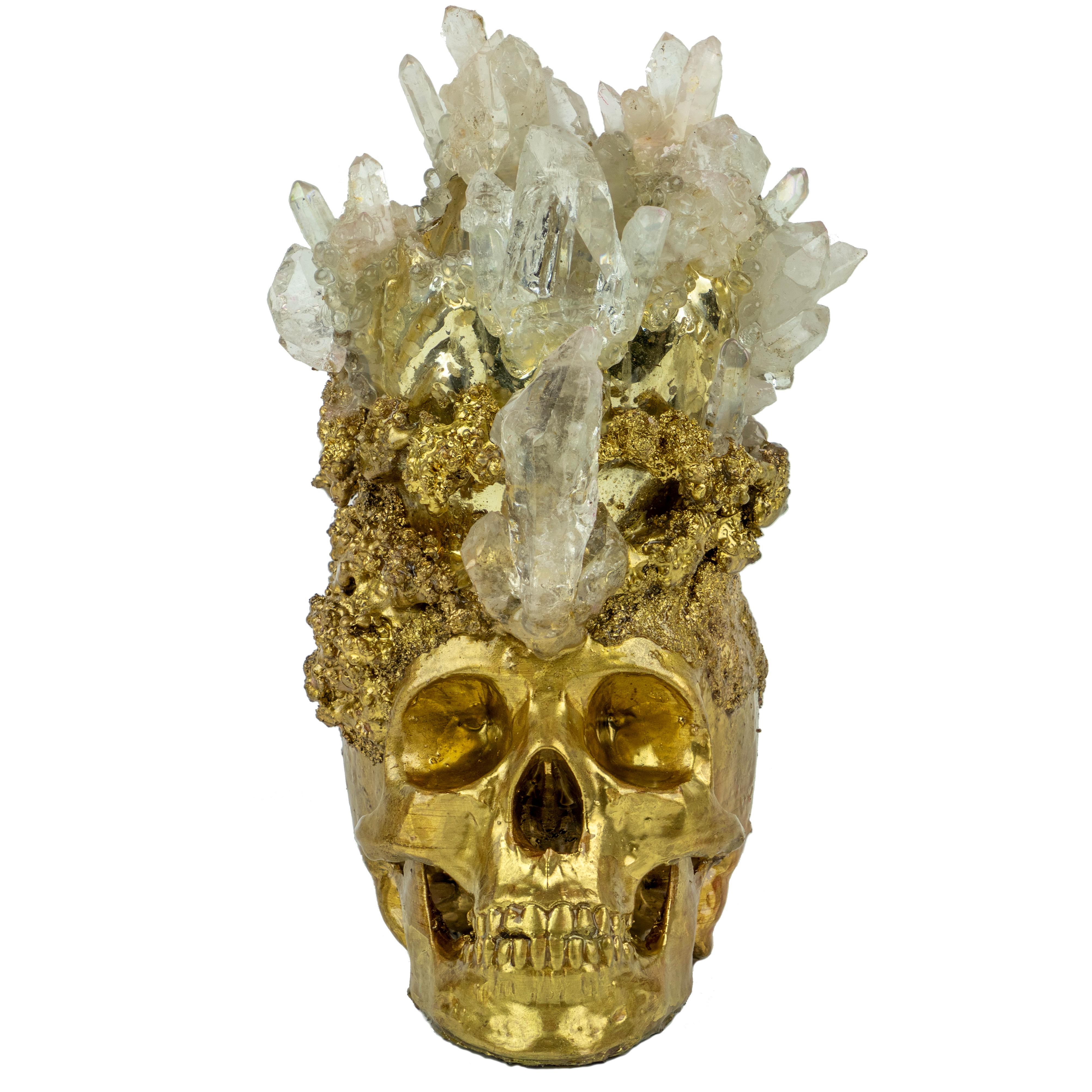 Sarah Raskey - Gold Crystal Quartz Skull Sculpture, Sarah Raskey. For ...