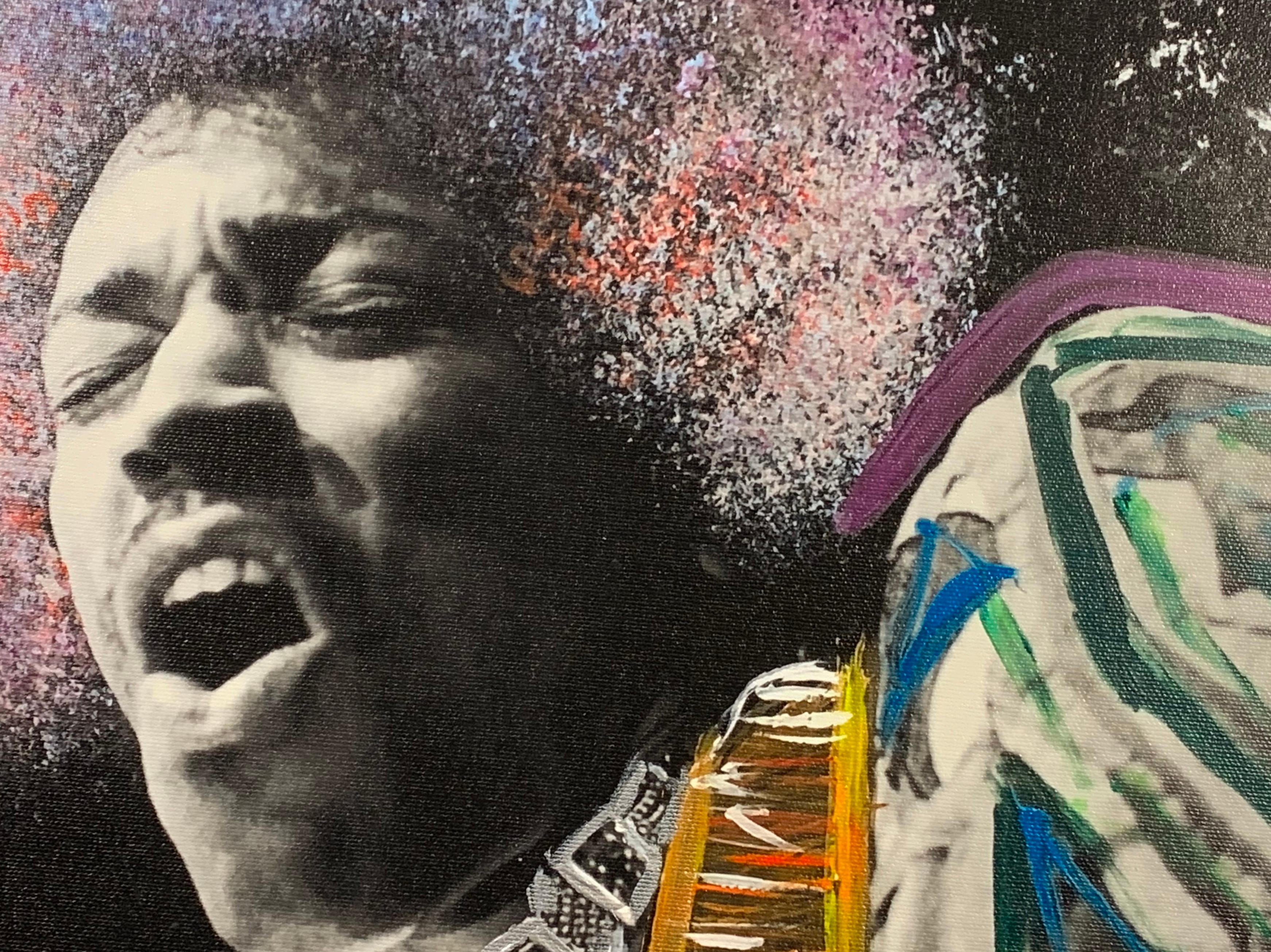 Jacqlyn Burnett - "Jammin" Jimi Hendrix Fine Art Print on Canvas Edt 11 ...