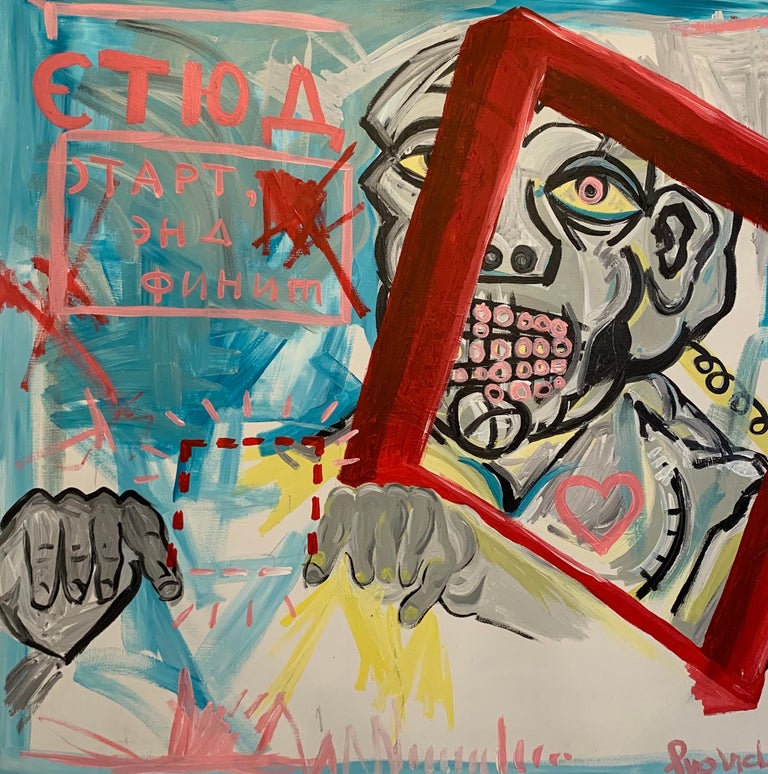 lvovich - "Untitled 2" Acrylic on Canvas painting 39" x 39" inch by ...