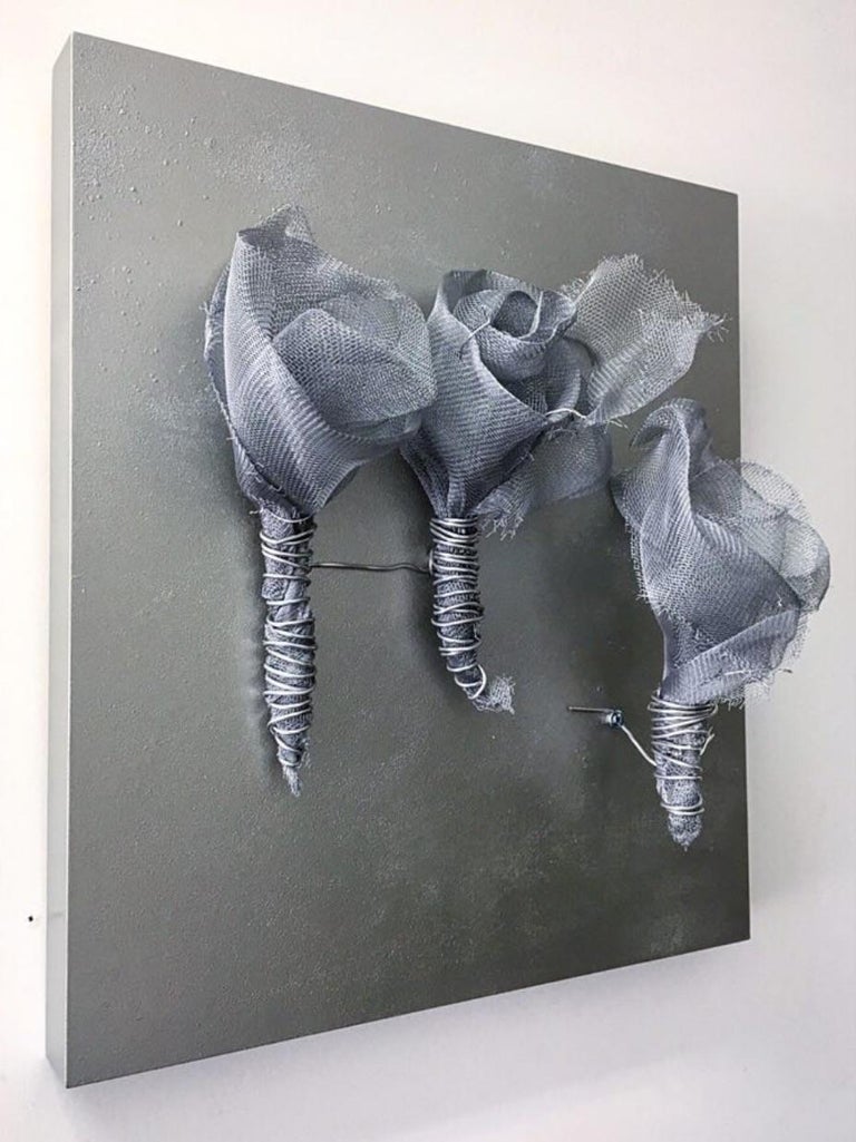 Melanie Newcombe - "ROSES SILVER" Sculpture 19" x 17" x 7" inch by ...