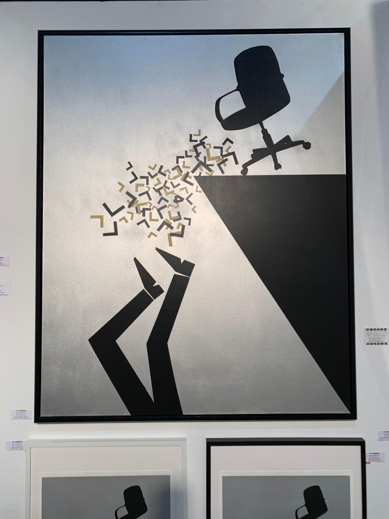 Ty Joseph - "Silver Precarious" Acrylic on canvas Painting 60" x 48 ...