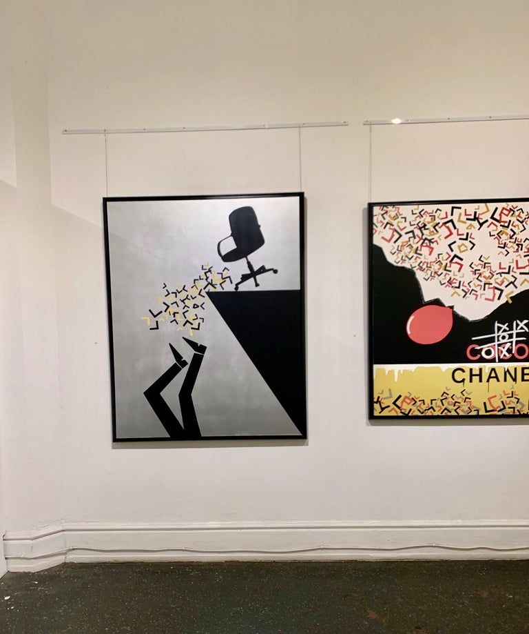 Ty Joseph - "Silver Precarious" Acrylic on canvas Painting 60" x 48 ...
