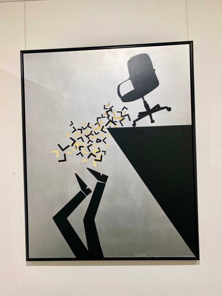 Ty Joseph - "Silver Precarious" Acrylic on canvas Painting 60" x 48 ...