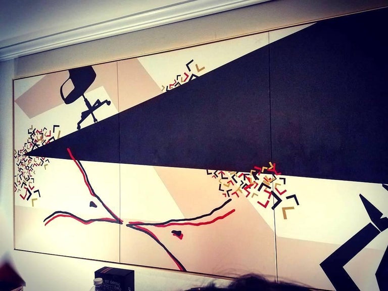 Ty Joseph - "Precarious II" Acrylic on canvas Painting (Triptych) 48 ...