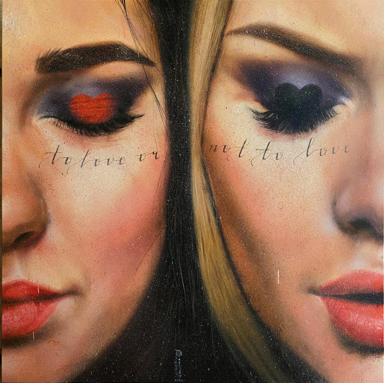 Dmitriy Krestniy - « Question », peinture à l'huile de 120 cm x 120 cm ...