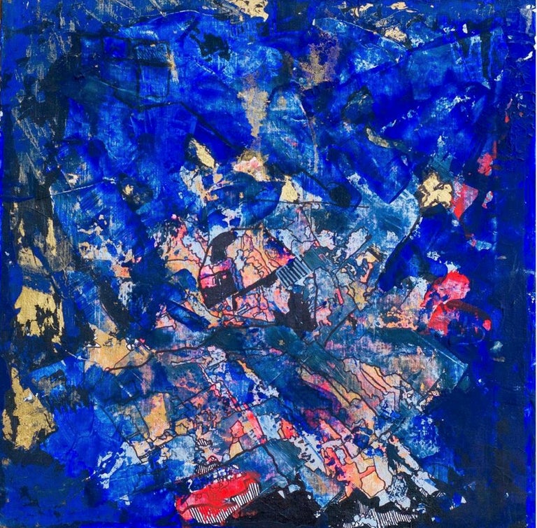 Ahmed Farid - "Space Tangle III" Mixed media Painting 24" x 24" inch by ...