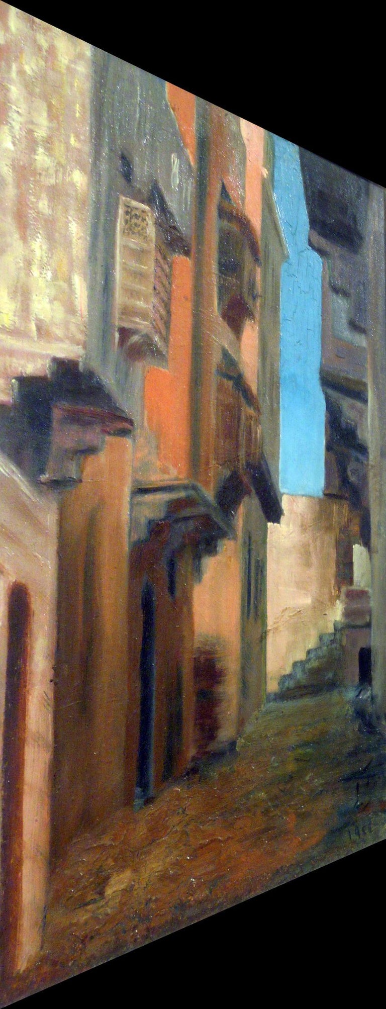 Shaaban Zaki - "Old Cairo" Oil Painting 19" x 12" inch by Shaaban Zaki ...