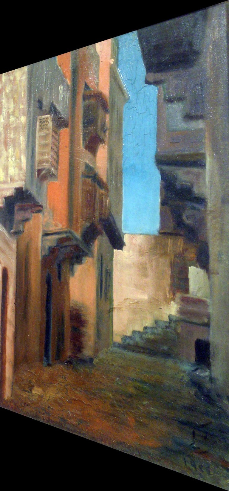 Shaaban Zaki - "Old Cairo" Oil Painting 19" x 12" inch by Shaaban Zaki ...