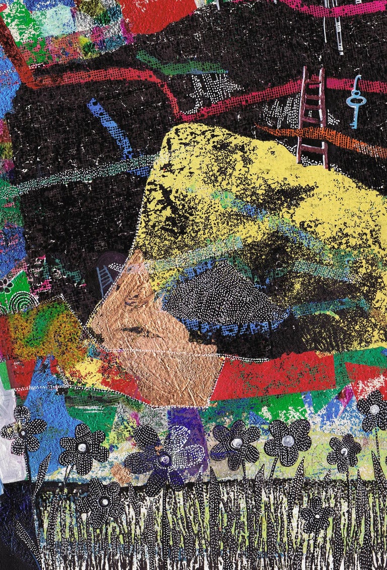 Yasmine Reda - "Searching for Home I" Mixed media Painting 17" x 13 ...