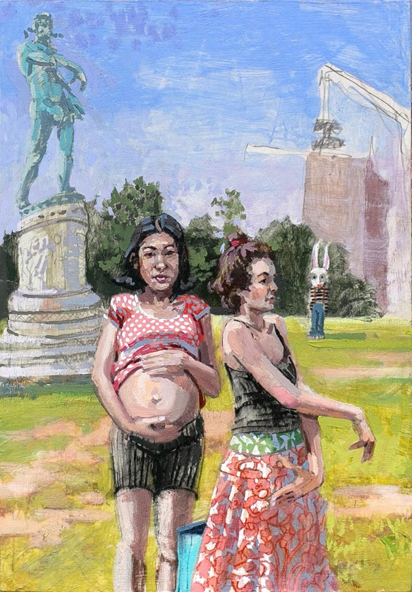 Benjamin Duke - Untitled (In the Garden) - Surreal Scene w/ Couple and ...